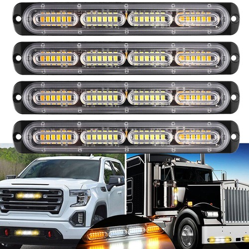Amber White LED Truck Pickup Van Emergency Warning Hazard Flash Strobe ...