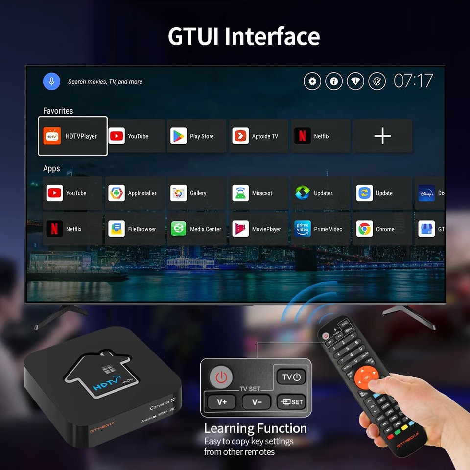 GTMedia X1 Android Streaming Box ATSC 1.0/3.0 TV Tuner FTA Channel DVR Recorder | eBay