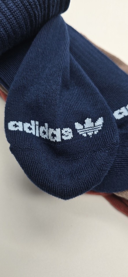 Adidas Men's Originals Trefoil 2.0 3-Pack Crew Socks, L Navy Blue Tan ...