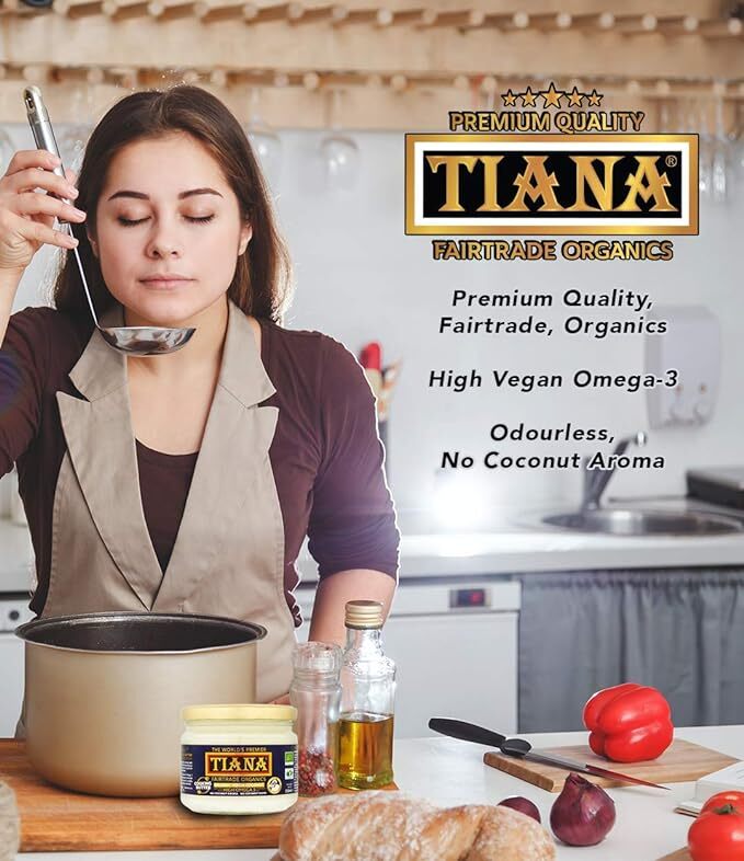 TIANA Virgin Coconut Omega-3 Cooking Butter for Odourless Plant-based ...