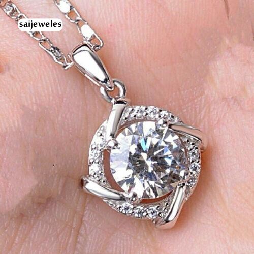 2.51CT Lab-Created Round Cut Diamond 14K White Gold Finish Women's Pendant | eBay