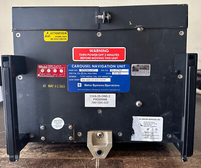 Delco Systems Aircraft Carousel Navigation Unit Part Number 7890860-021 ...