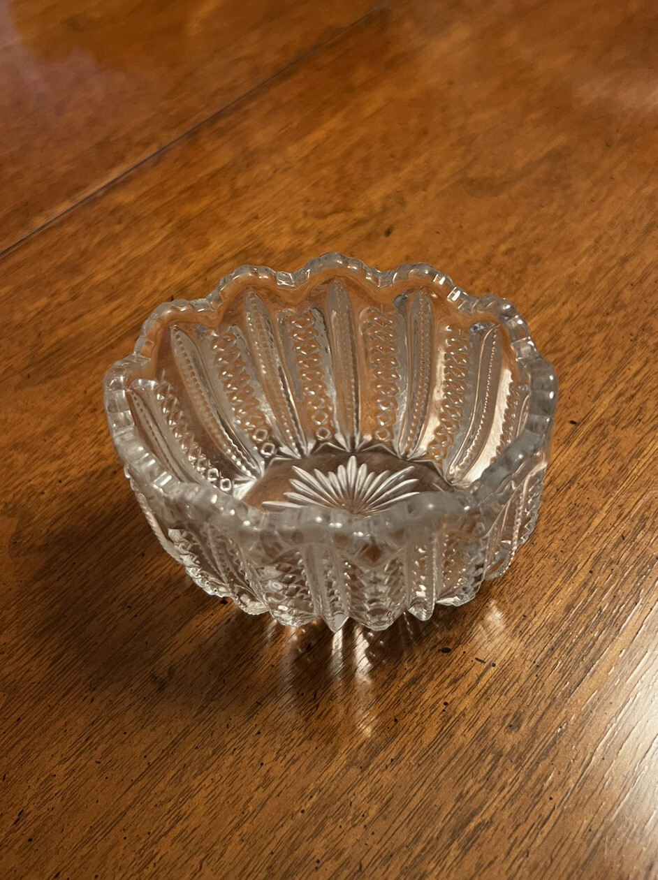 Vintage Small Crystal Oval Shaped Mini Candy Dish Bowl | eBay