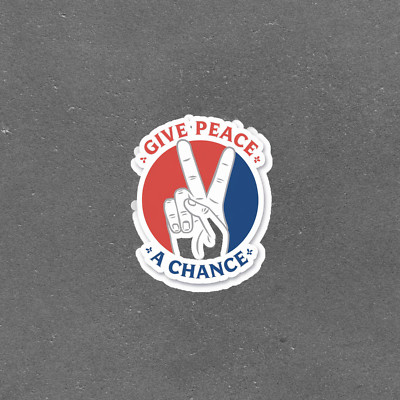 Give Peace a Chance Retro Peace Sign Sticker Decal for Laptops Cars ...