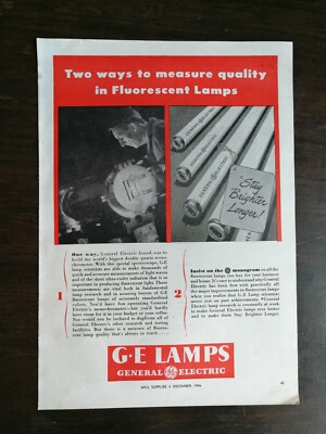 Vintage GE Fluorescent Lamps General Electric Full Page Original Ad | eBay