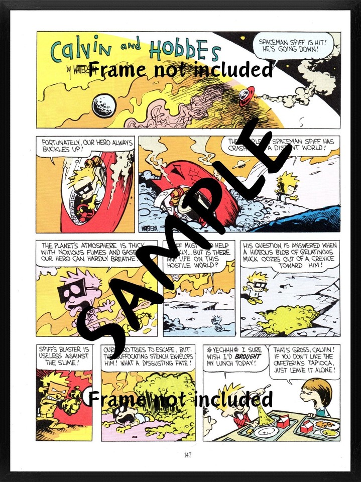 1980's Vintage CALVIN AND HOBBES COMIC STRIP Pin-Up ART - SPACEMAN ...