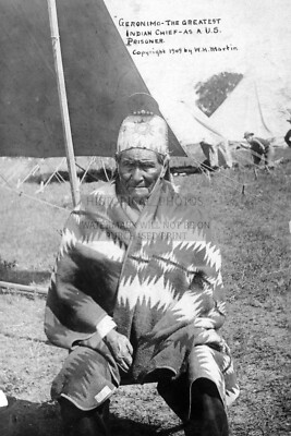GERONIMO NATIVE AMERICAN WAR CHIEF AS A U.S. PRISONER WILD WEST 4X6 ...