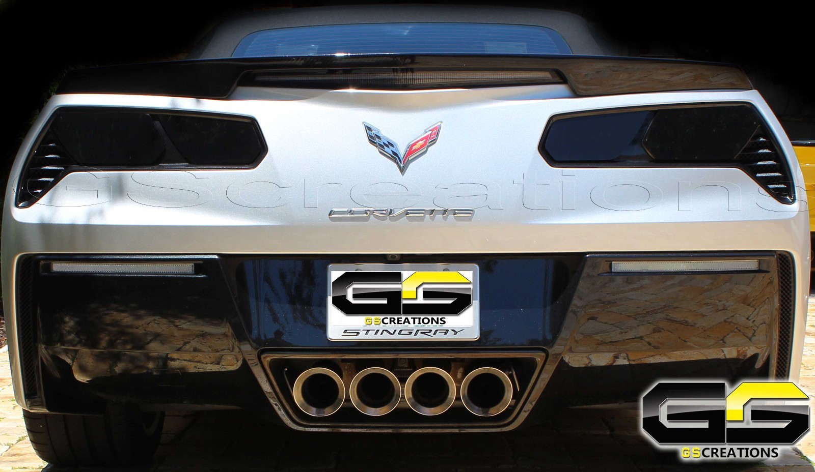 C7 Corvette Rear FLAT DESIGN Tail Light Blackout lens Kit ( Smoked ...