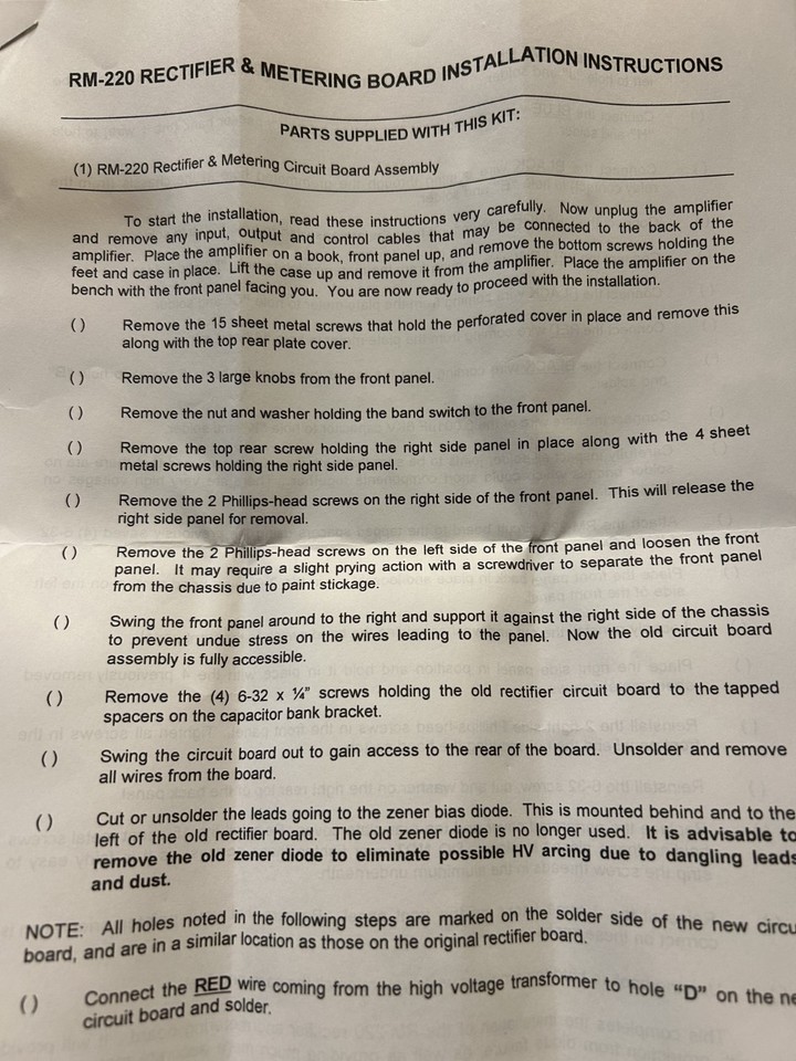 Heathkit SB-220 Harbach RM-220 rectifier and metering board | eBay