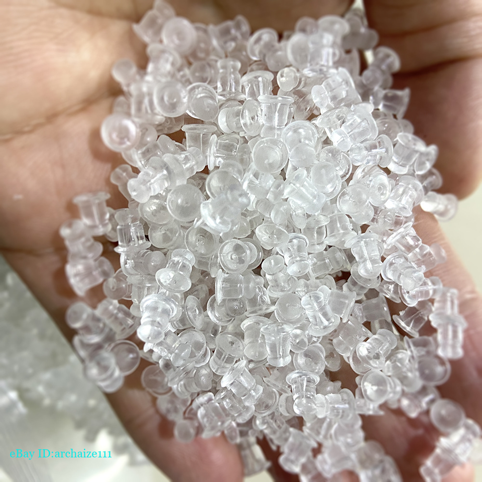 100Pc Bullet-Shaped Ear Studs Ear Caps DIY Accessories Anti Slip Film ...