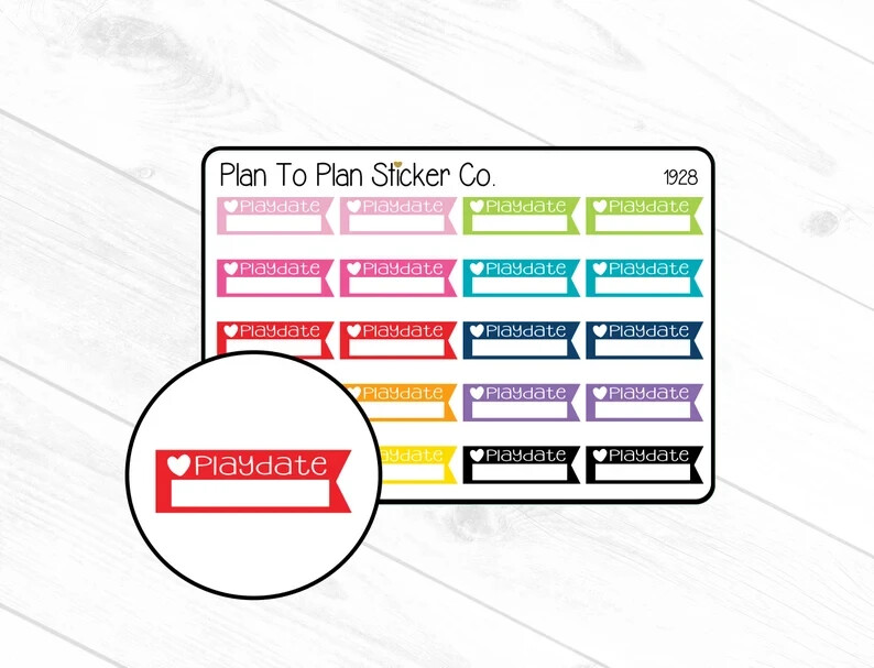 1928~~Playdate Planner Stickers. | eBay