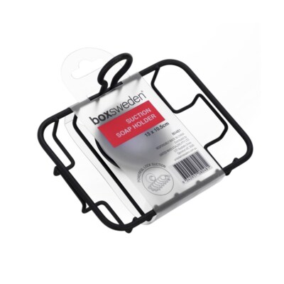 Box Sweden Black Soap Holder Wire Suction 13cm Bath Wall Hanging Rack ...