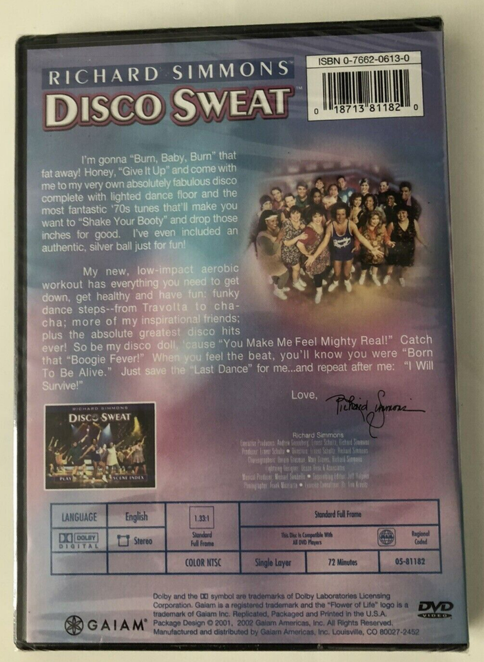 Richard Simmons - Disco Sweat DVD Fitness Workout Video **NEW/SEALED ...