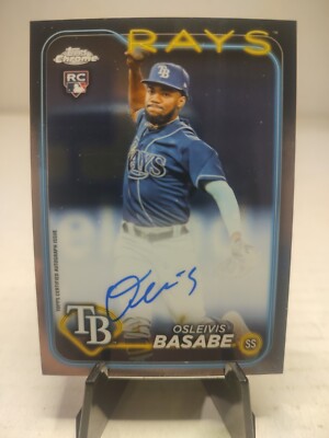 2024 Topps Chrome Rookie Auto #RA-OB Osleivis Basabe - Tampa Bay Rays ...