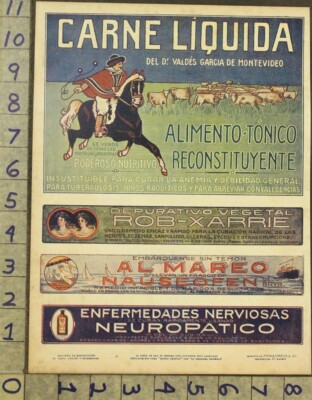 1917 SPANISH TONIC MEDICINE FARM DAIRY NAUTICAL EQUESTRIAN QUACKERY AD ...