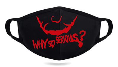 Why So Serious Face Mask Washable Breathable Reusable Protection Joker ...