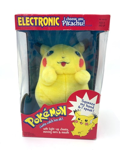 NIB 1999 ELECTRONIC TALKING PIKACHU Interactive Plush Pokemon Hasbro ...