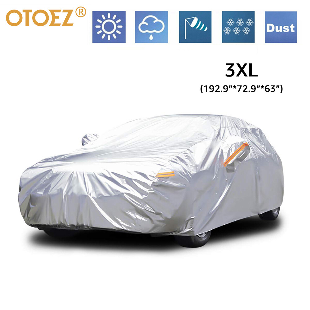 16ft Full Car Cover Waterproof Breathable Sun UV Dust Rain Snow ...