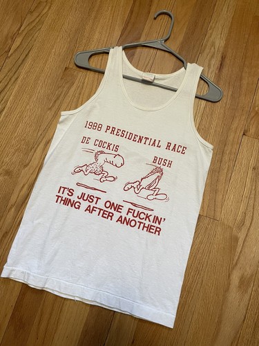 Vintage 1988 Presidential Race Tank Top - George Bush Vs Dukakis - Rare ...