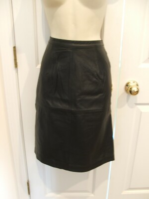 NWT SHAPE FX $ 169 black fully lined leather SKIRT size 10 | eBay