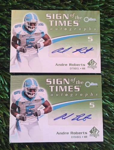 (2) 2010 SP Authentic Sign of the Times Autographs ST-AR Andre Roberts ...