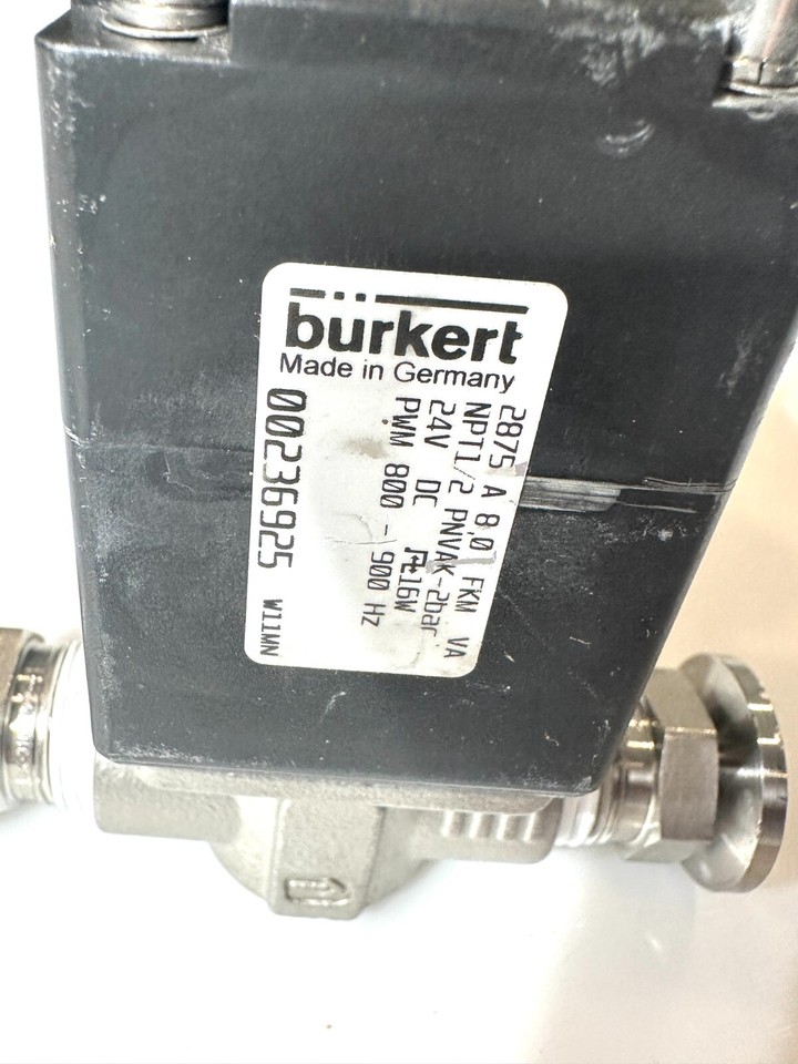 Burkert 2875 FKM Solenoid Control Valve S/S 1/2" NPT + 8605 Digital ...