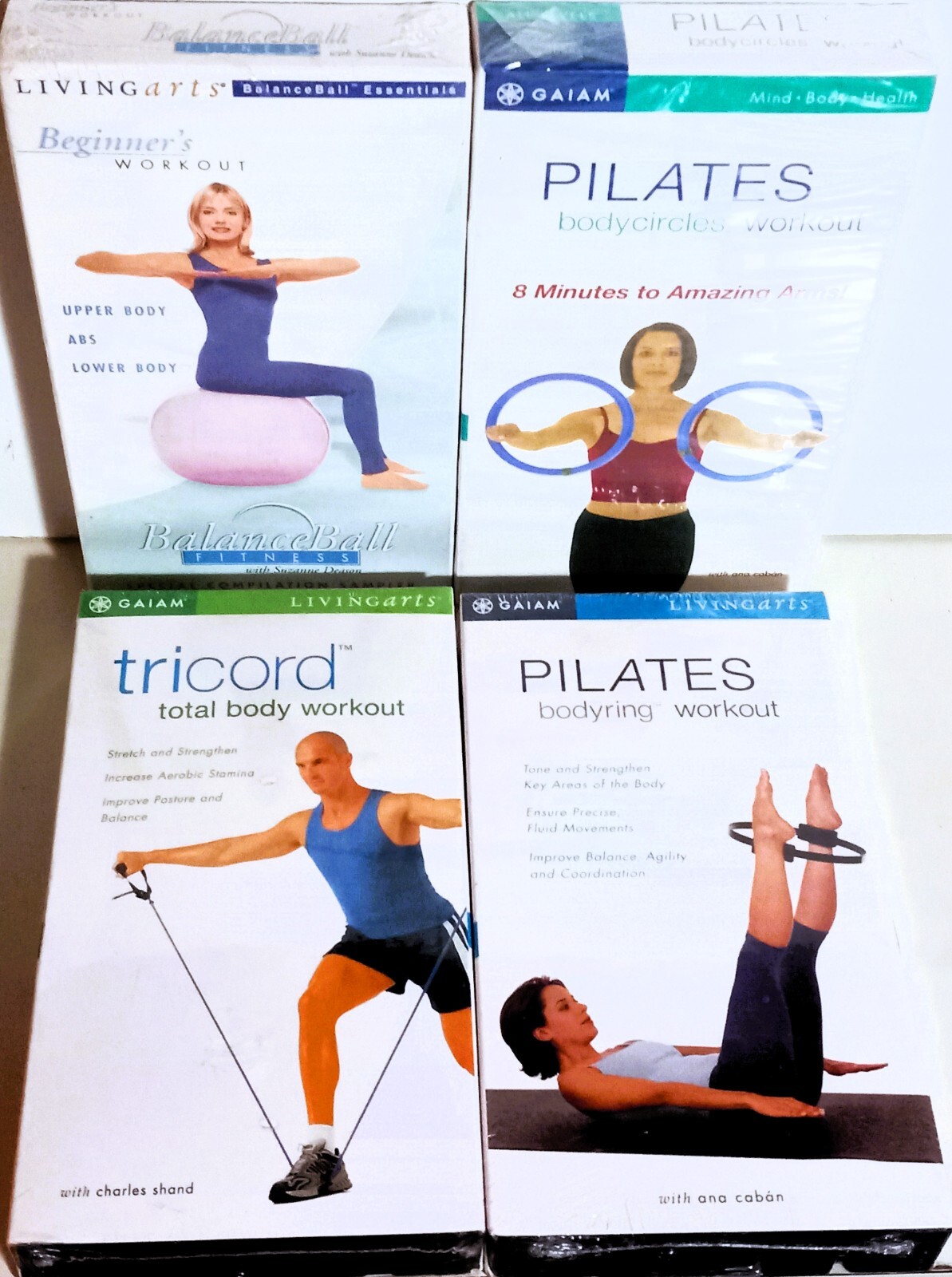 Lot of 4 Exercise tapes: Pilates & Living Arts (NEW, VHS) Body Circles ...