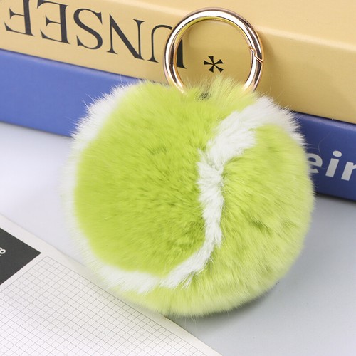 Soft Fluffy Tennis Ball Plush Keychain Plush Ball Keyring Backpack ...