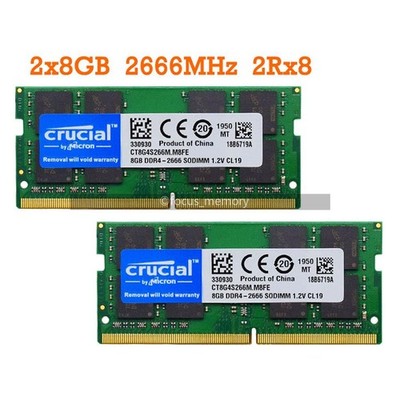 Crucial 16GB (2x8GB) Ram DDR4-2666MHz SO-DIMM Laptop Memory For ...