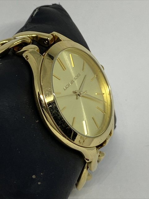 Michael Kors MK3222 Slim Runway Champagne Dial Gold Tone Women's 42mm ...