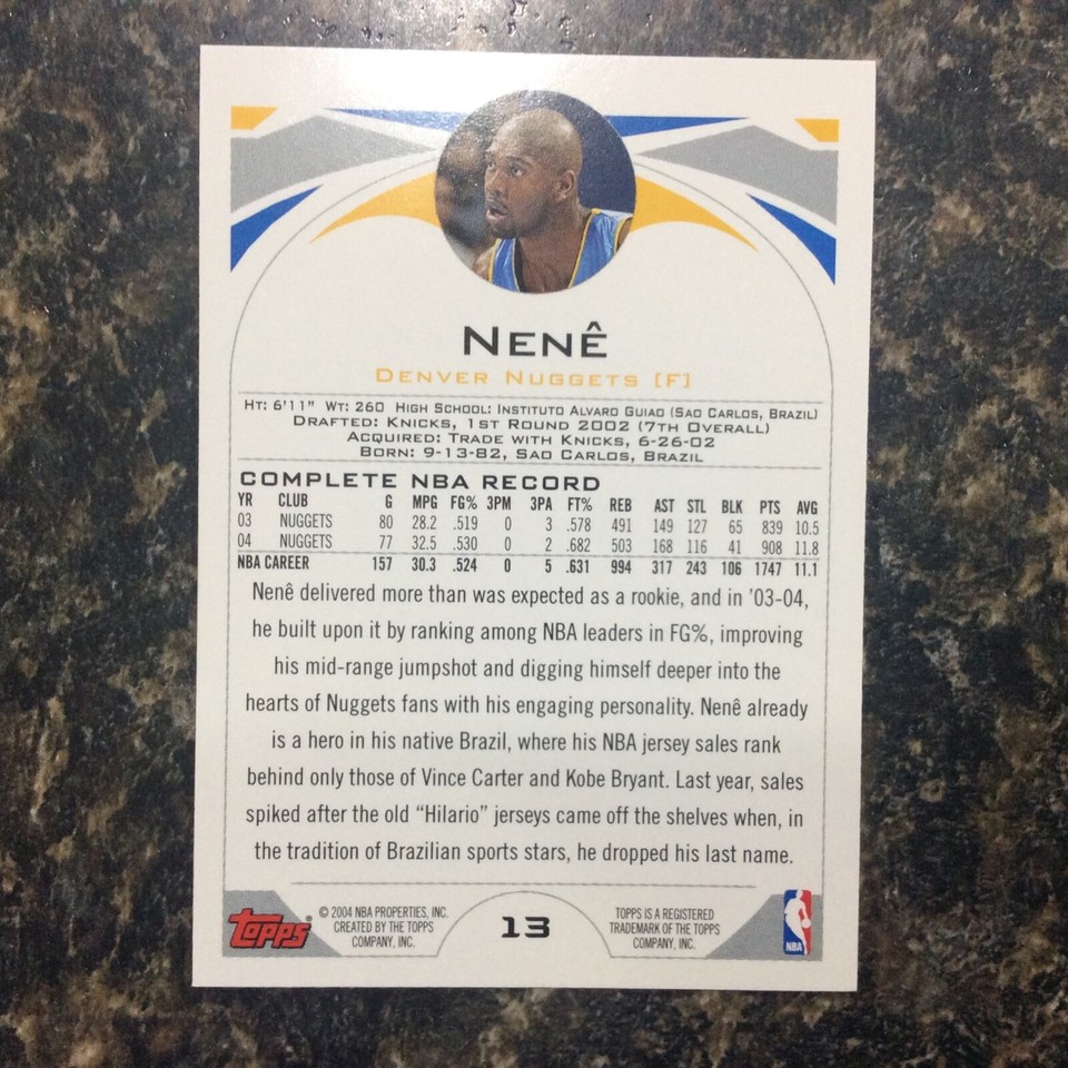 2004-05 Topps Basketball #13 Nene Denver Nuggets | eBay