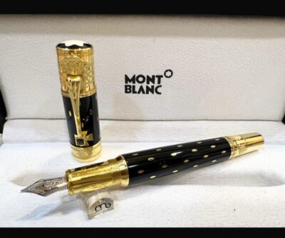 Luxurious Montblanc Queen Elizabeth L.E Fountain Pen{Empty Ink}Golden ...