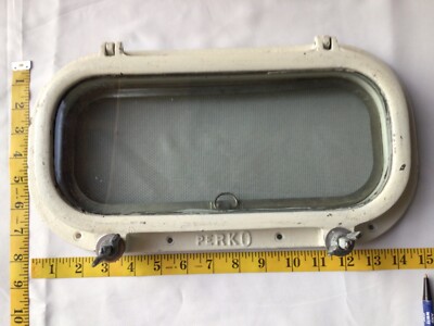Vintage PERKO PORTHOLE WINDOW w/ Glass & Screen for Boat Ship Sailboat ...