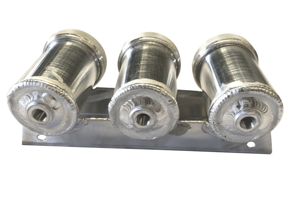 AN-4 (4AN 7/16" x 20) Triple Aluminum Brake Clutch Fluid Reservoir Pot ...