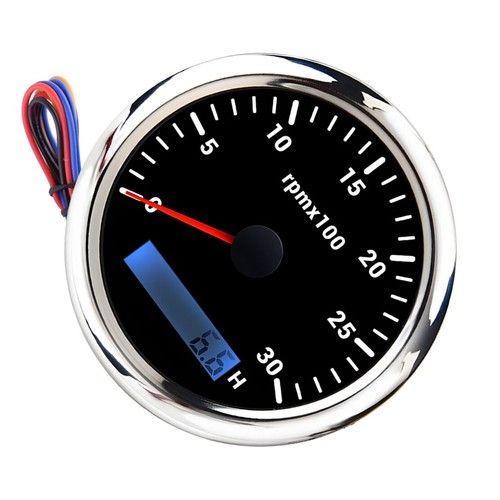 85MM 0-3000RPM Engine Diesel Tachometer Gauge w/ LCD Hourmeter For Car ...
