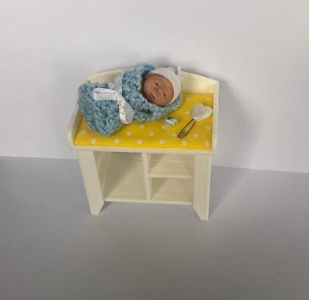 2" Ooak Polymer Clay Miniature Baby "Boy" Doll~ Mini Dollhouse Crotchet ...