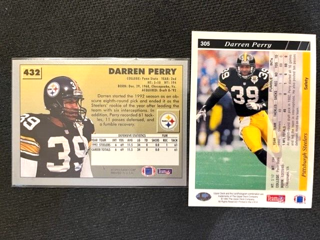 NFL - Darren Perry 1993 Fleer & 1993 Upper Deck Football - Steelers | eBay