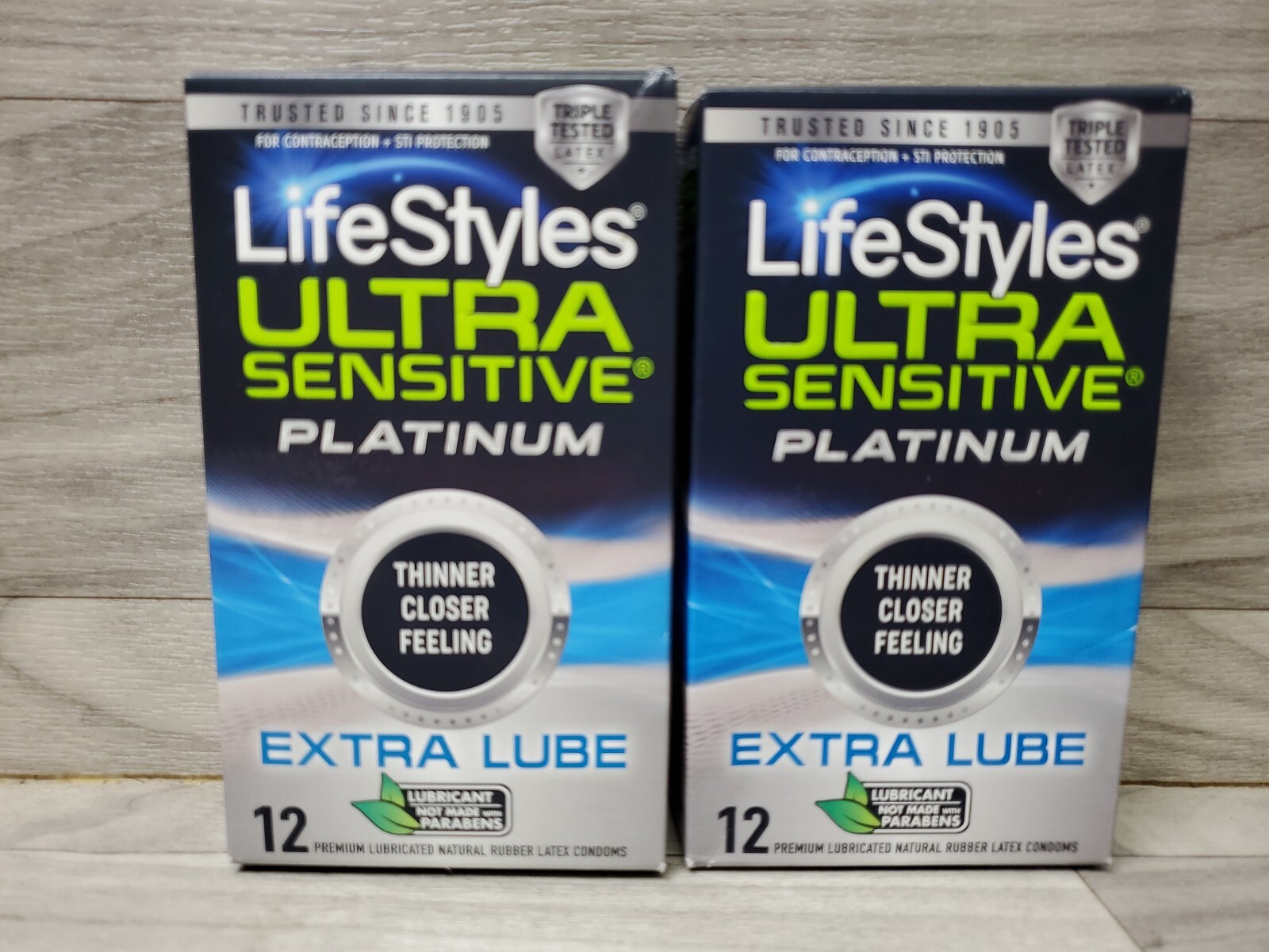 Lifestyle Ultra Sensitive Platinum Extra Lube Condoms - 12 Pack lot of ...