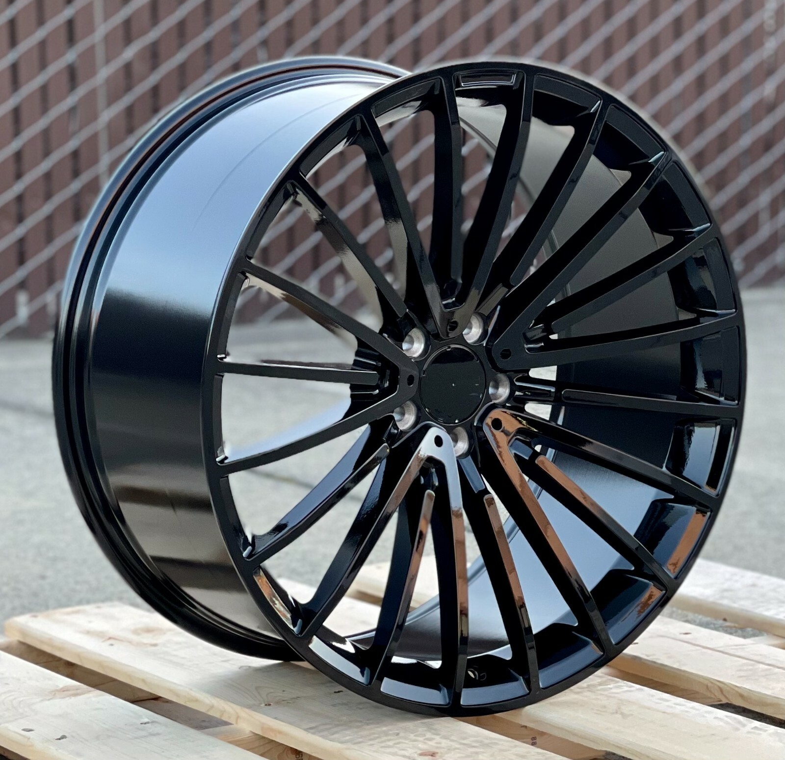 20" Staggered S580 STYLE 5x112 GLOSS BLACK WHEELS Fits Mercedes SET OF ...