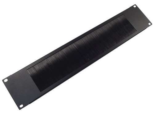 PACK OF 2x 2u BRUSH STRIP PANEL - Metal Cable Entry Plate for 19" Rack ...