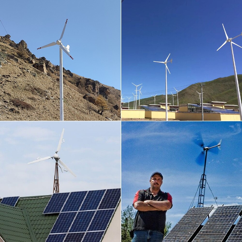5000W Wind Turbine Generator 48V 96V 110V Complete Wind System On Grid ...