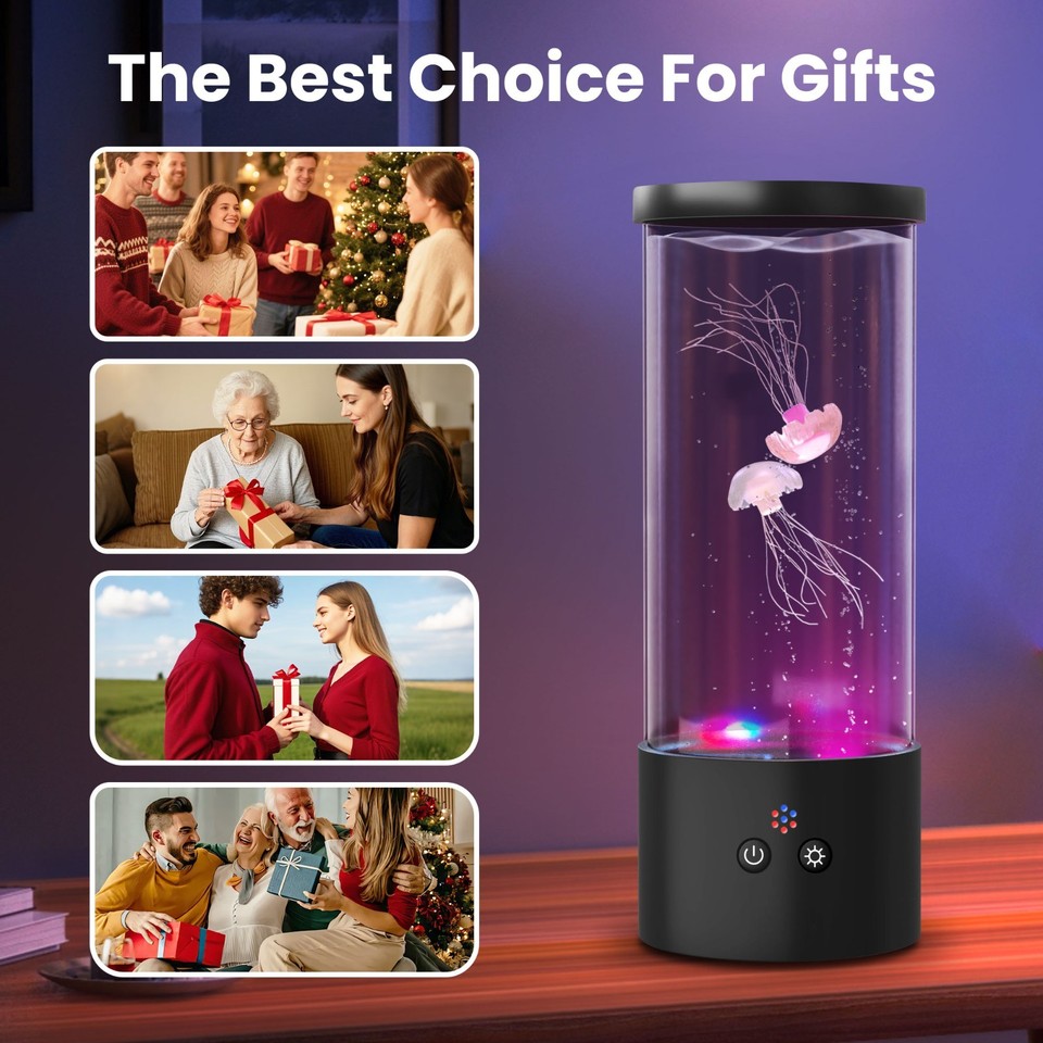 Jellyfish Lamp Changing for Relax Mood Light Gift with USB for Home ...