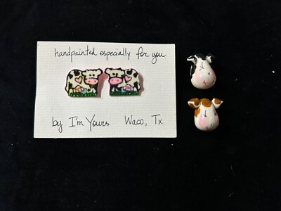 Vintage 90’s I’m Yours Original Design Waco, Texas Cows HandPainted ...