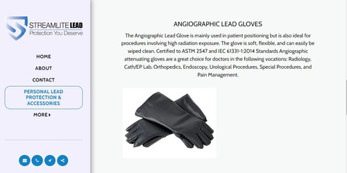 NEW Angiographic Lead Gloves - 0.50mmLE Radiation X-Ray Safety - Pain ...