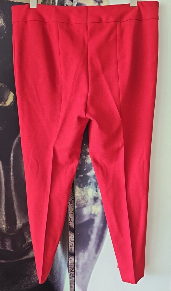 Escada Laquer Red Stretch Straight Leg Gold Rivets TINTIN Pants Size 40 ...