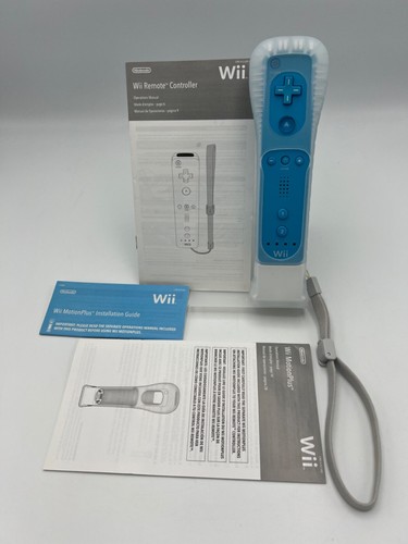Nintendo OEM Wii Remote Controller With Motion Plus Adapter in teal ...