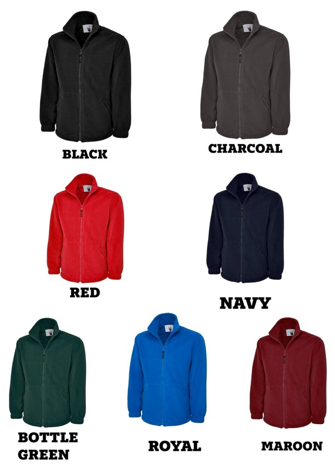 Personalised Custom Embroidered Your Text Fleece Jacket Full Zip Micro ...
