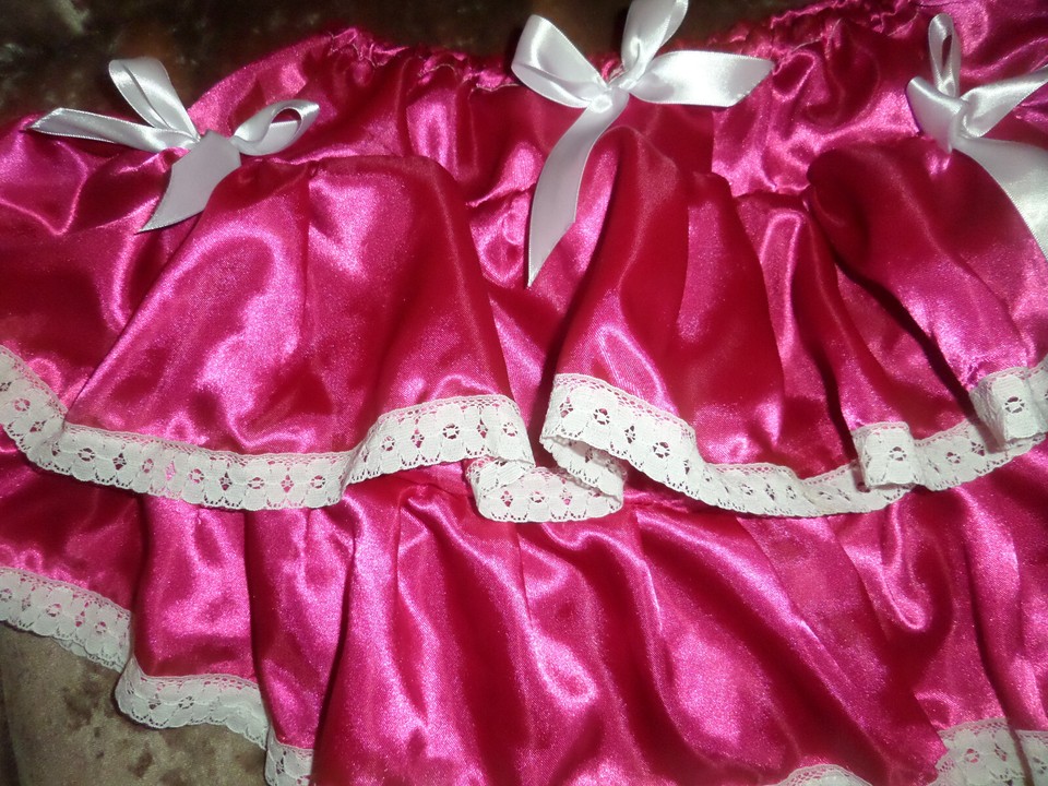ADULT SISSY DEEP PINK FRILLY TIERED TUTU SKIRT 30-45" WAIST 15" LONG ...