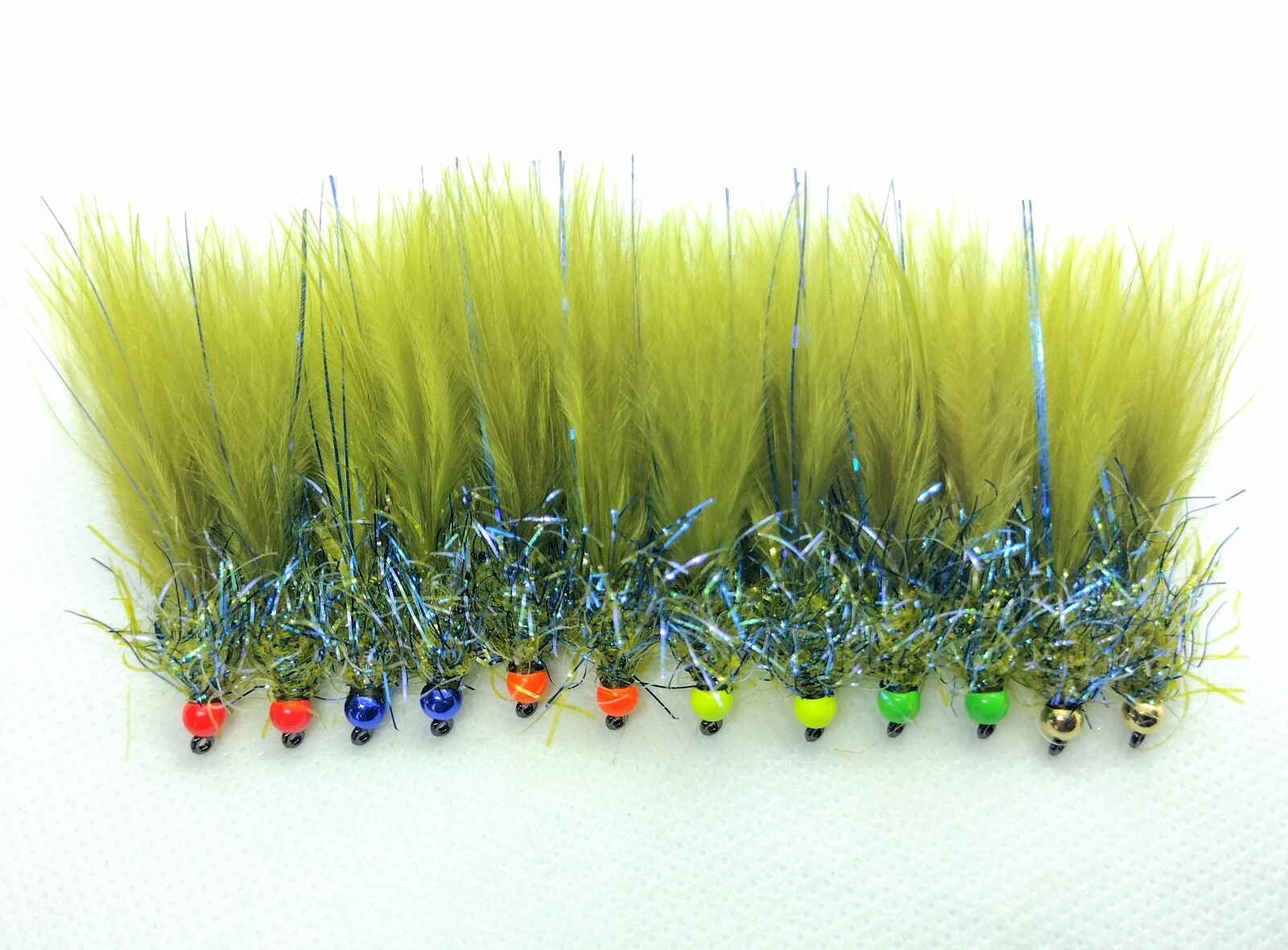 Blue Flash Damsel Fly, Set 12 Lures Flies, Olive Nano UV Straggle ...