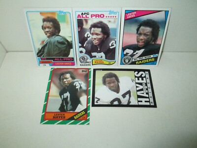 LOT OF 5 LESTER HAYES 1980s Topps Cards #20 189 109 74 289 OAKLAND ...